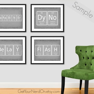 Carabiner, Chemistry Elements Poster, Gifts for Climbers, Nerdy Sports ...