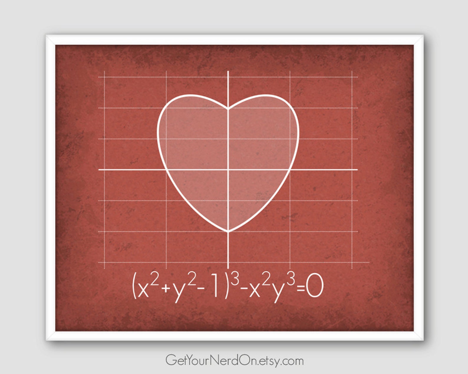 Nerdy Heart Poster Math Nerd Art Print Heart Graph Equation | Etsy