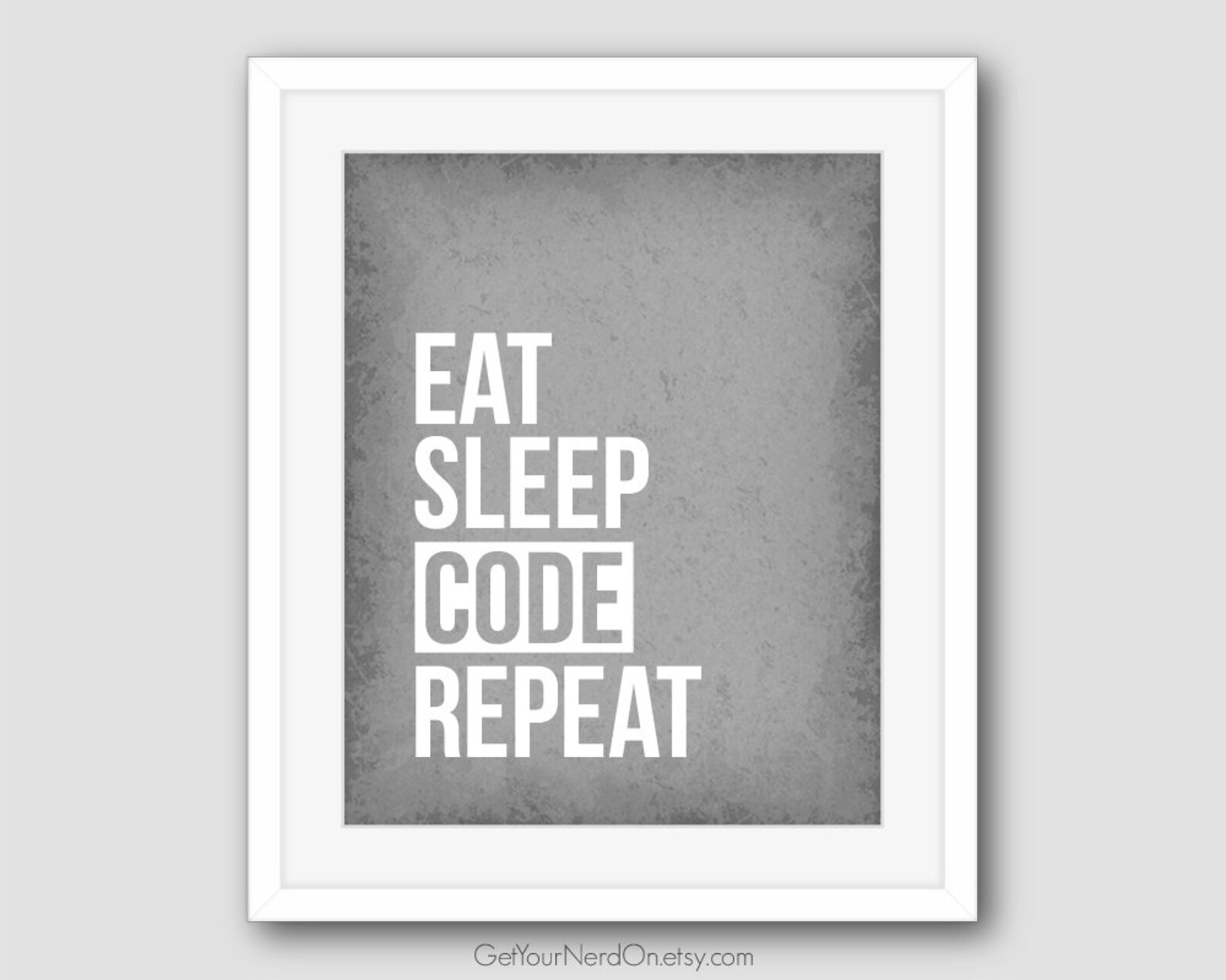 Eat Sleep Code Repeat Computer Geek Poster Funny Office - Etsy
