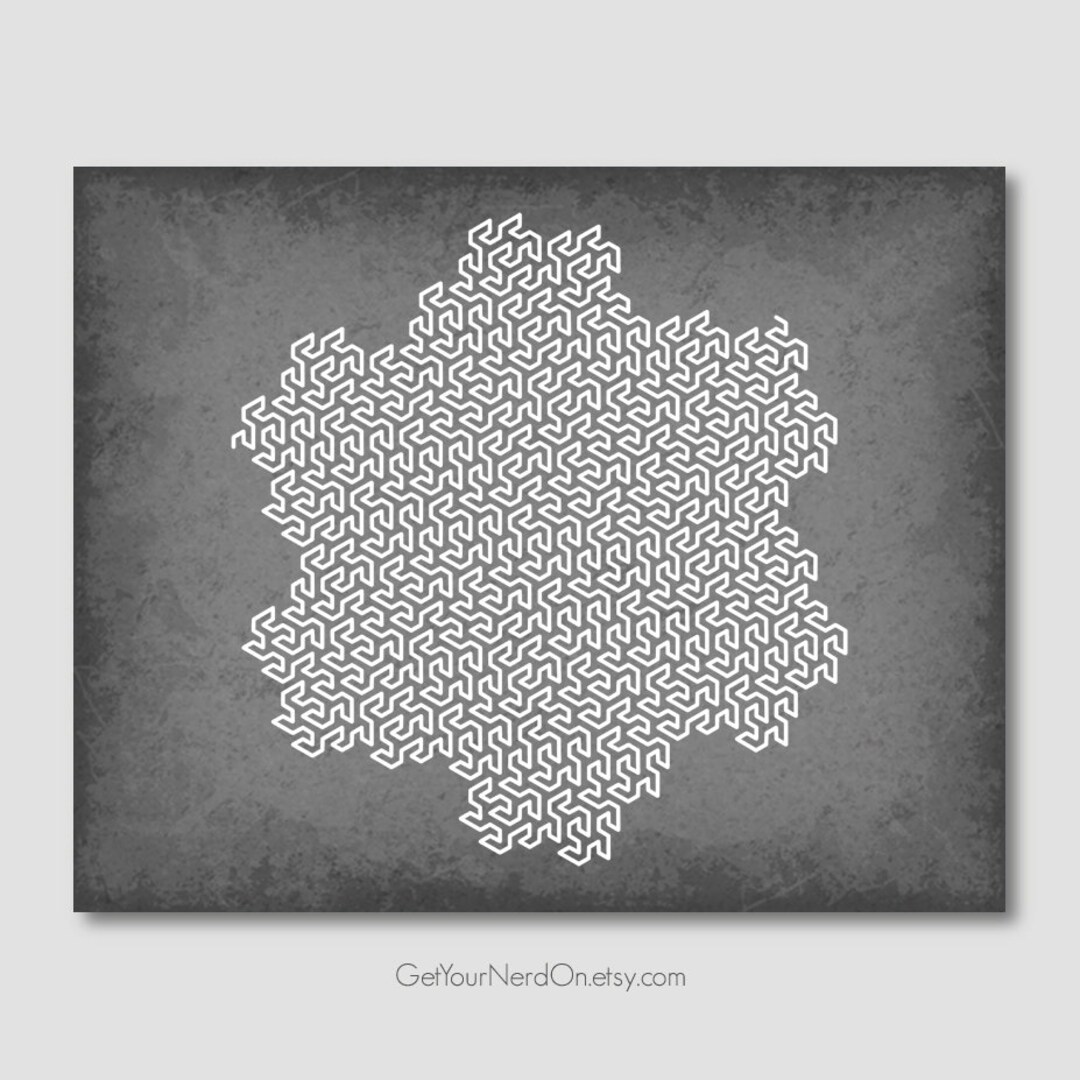 Cartel minimalista de la curva de Gosper, arte matemático abstracto ...