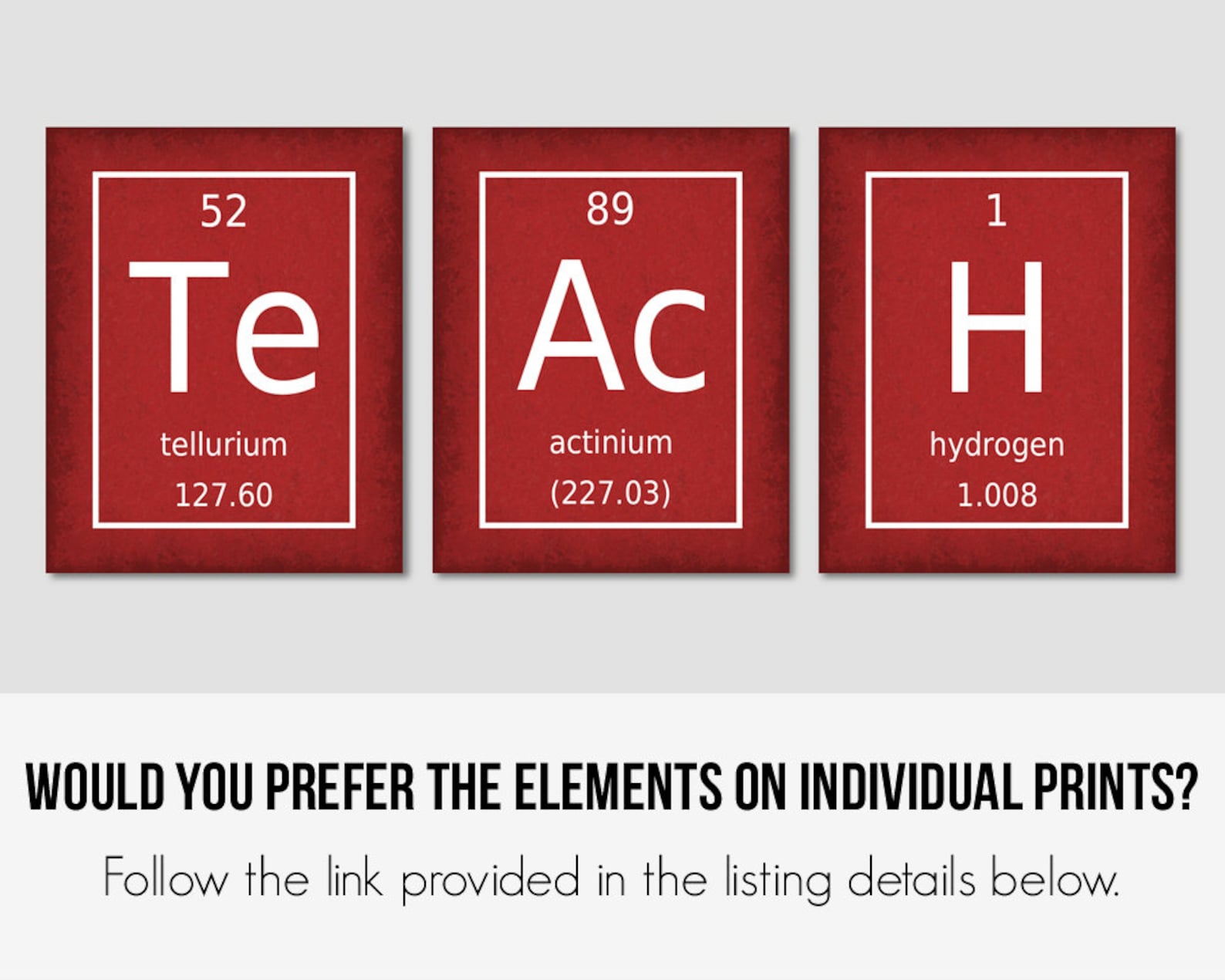 Teach Poster Periodic Table of Elements Teacher Gift Ideas - Etsy