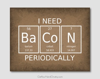 Bacon Periodic Table - Etsy