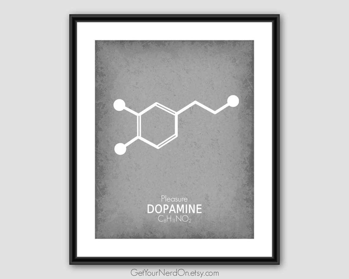 Dopamine Molecule Minimalist Nerd Art Molecular Biology - Etsy