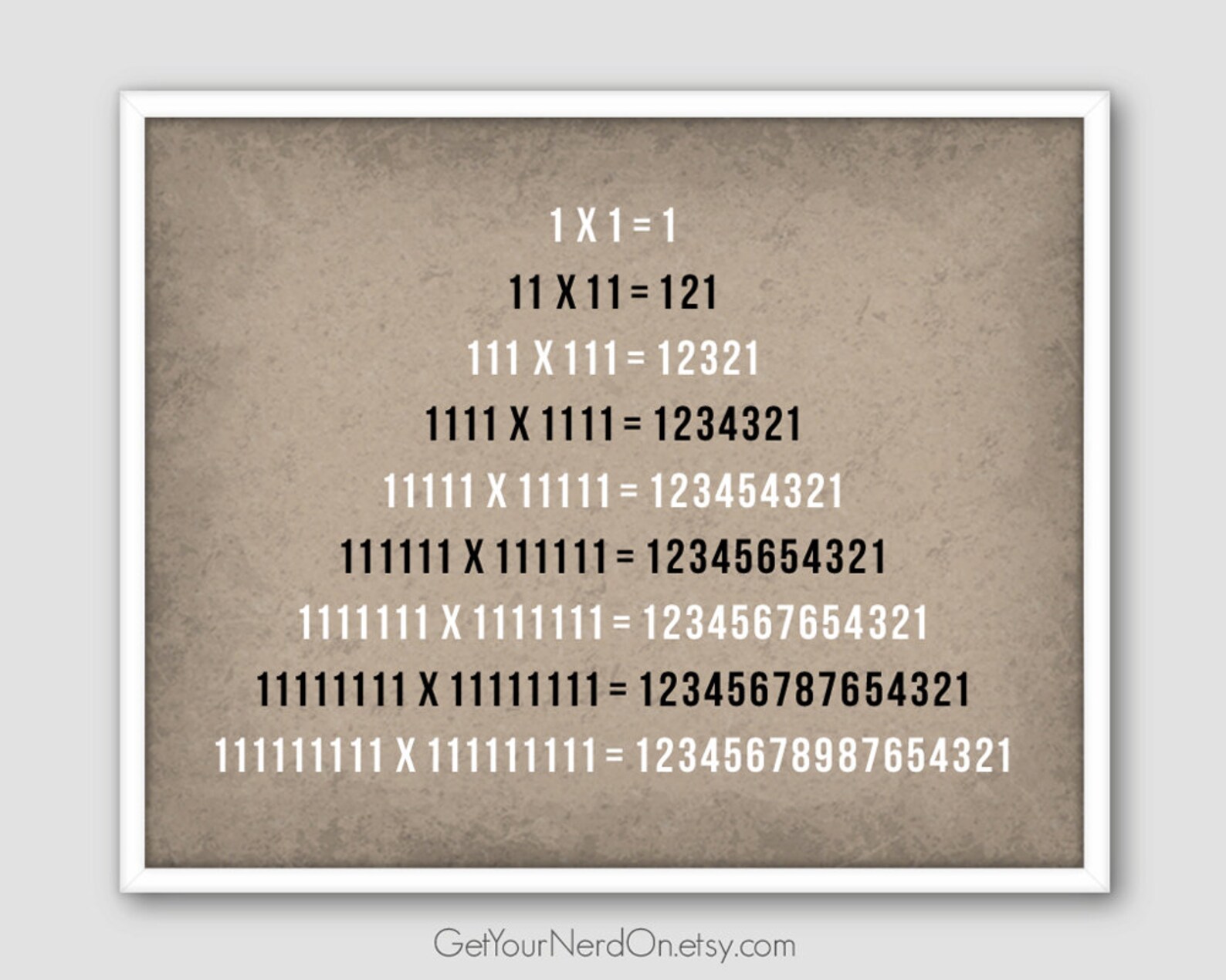 Multiplication Print Palindromic Numbers Classroom Decor Etsy