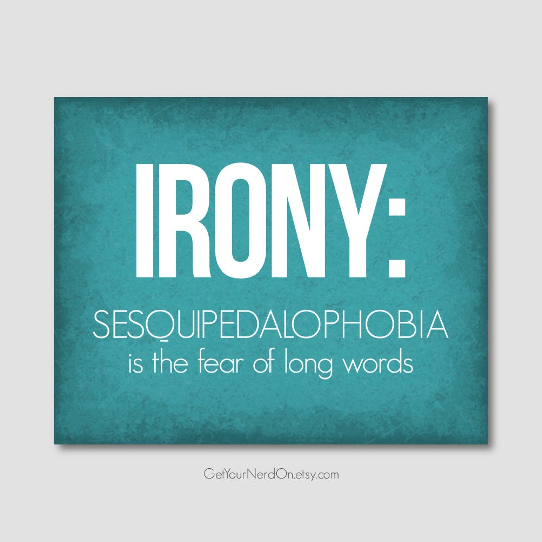 Funny Irony Poster Grammar Nerd Humor Gifts for Teachers - Etsy