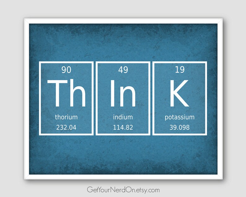 Think Poster Classroom Decor Periodic Table of Elements - Etsy