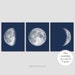 Moon Phases Print Set Outer Space Wall Art Set of 3 Prints - Etsy