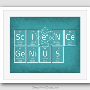 Science Genius Print, Periodic Table, Chemistry Teacher Gift, Chemist ...