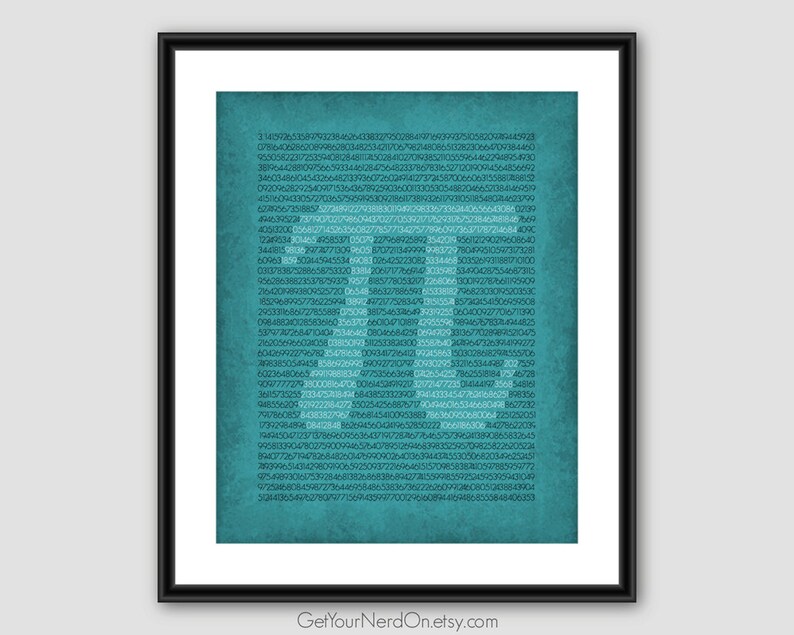 Pi Digits Print Nerdy Math Poster Classroom Decor Unique - Etsy