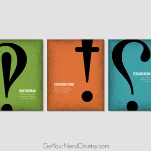 Set of 3 Prints Uncommon Punctuation Nerd Home Decor - Etsy
