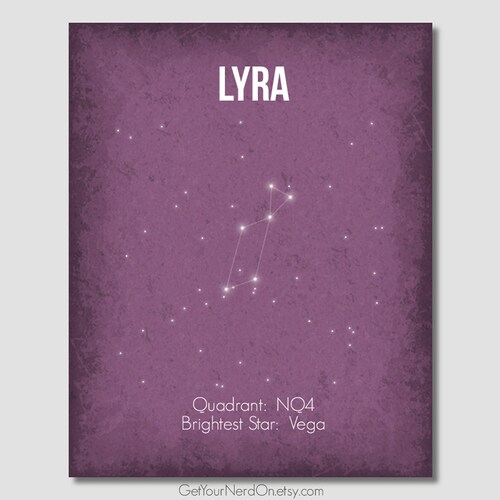 Lyra Constellation Astronomy Poster Outer Space Wall Art - Etsy