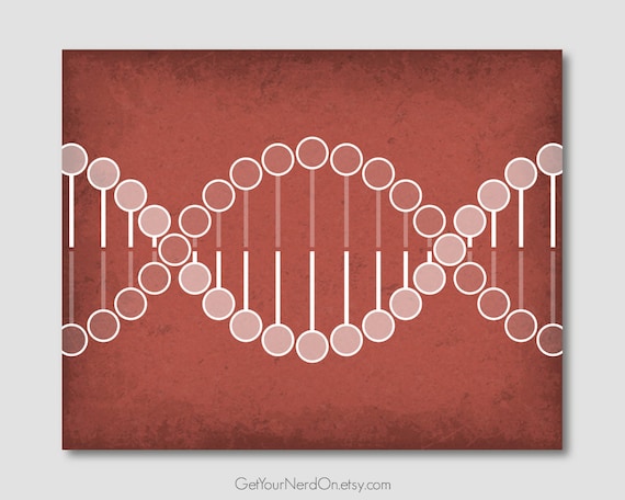 Minimalist DNA Print Double Helix Poster Science Classroom - Etsy
