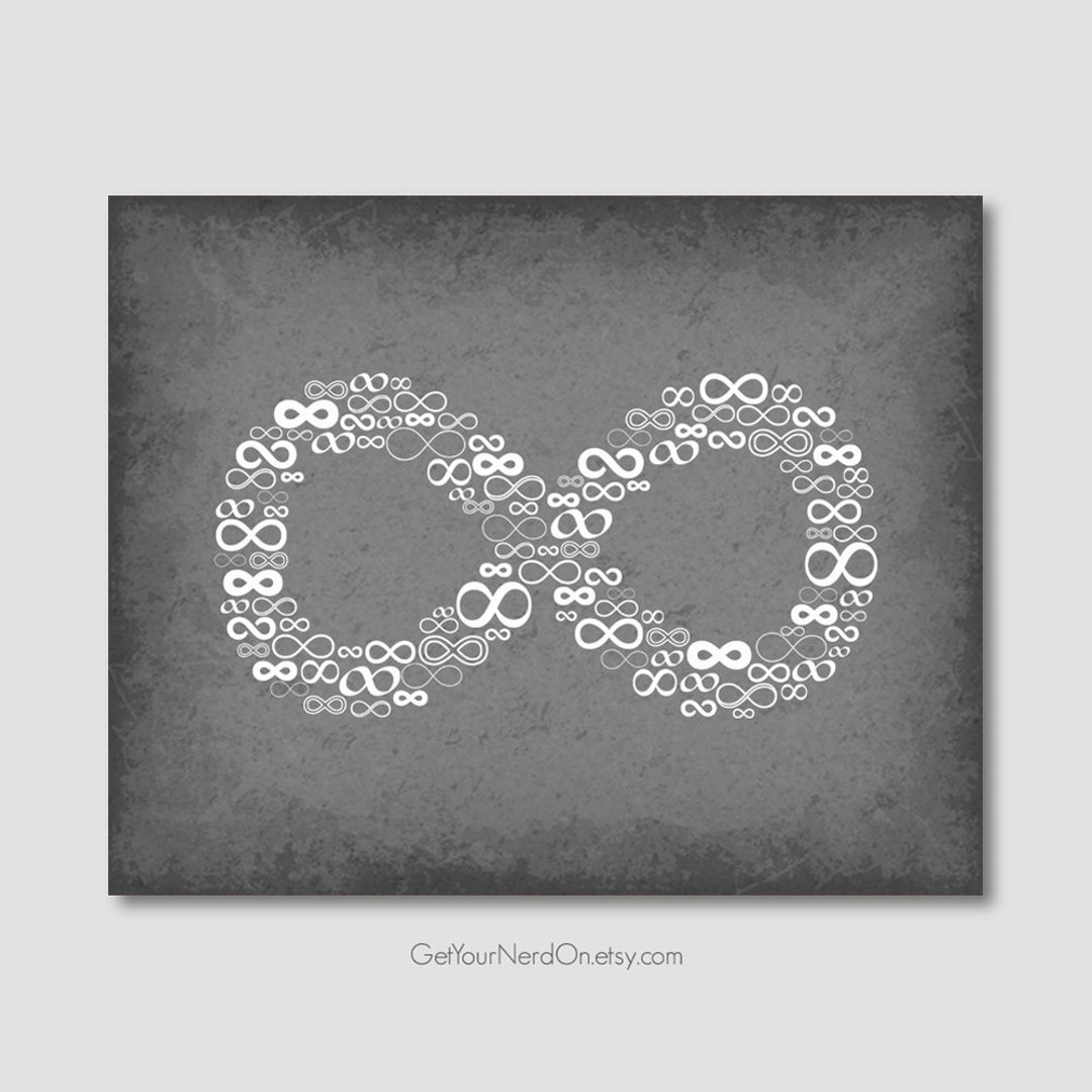 Infinity Typography, Math Geek Decor, Minimalist Nerd Art, Math Gifts ...