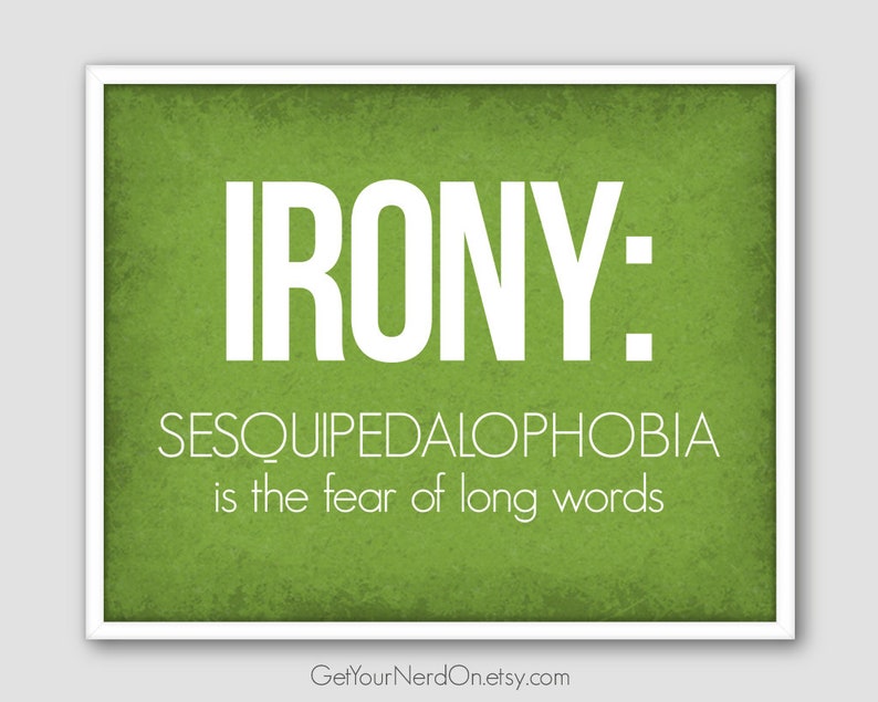 Funny Irony Poster Grammar Nerd Humor Gifts for Teachers - Etsy