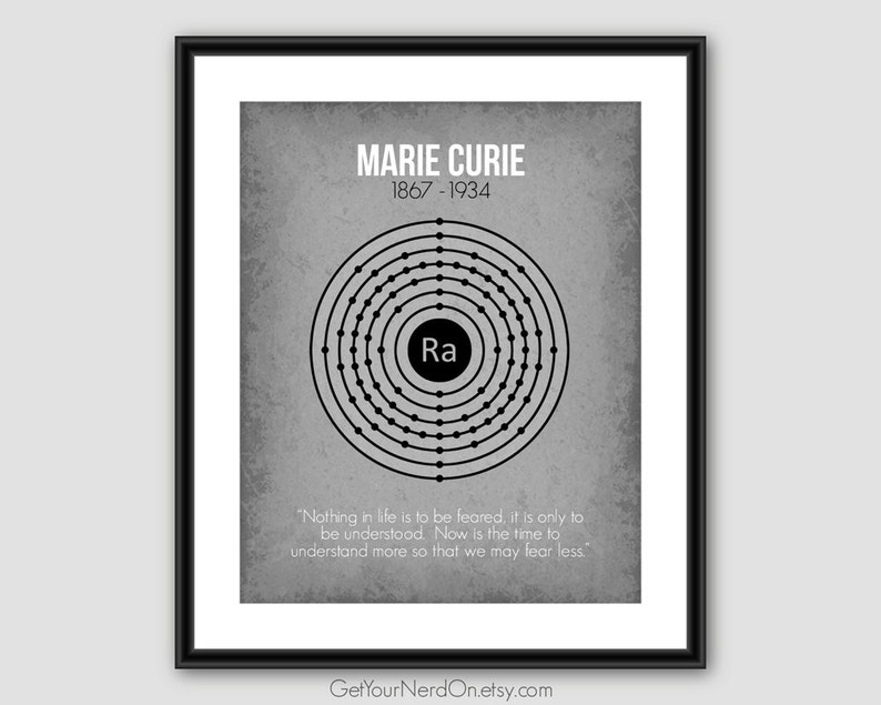 Marie Curie Poster Famous Scientist Art Women In Science | Etsy