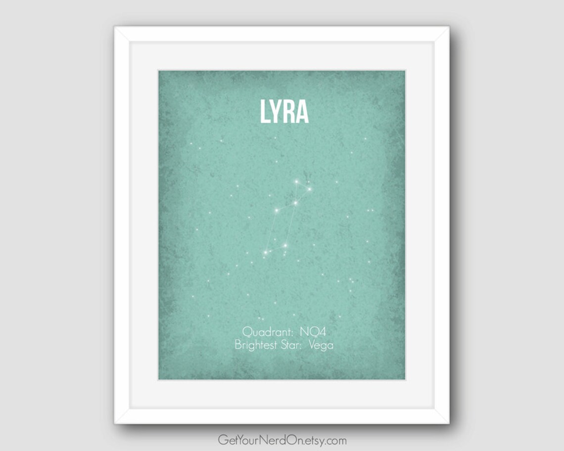 Lyra Constellation Astronomy Poster Outer Space Wall Art - Etsy