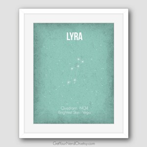 Lyra Constellation, Astronomy Poster, Outer Space Wall Art, Nerdy Baby ...