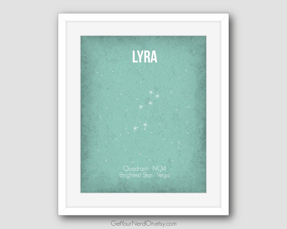 Lyra Constellation Astronomy Poster Outer Space Wall Art - Etsy