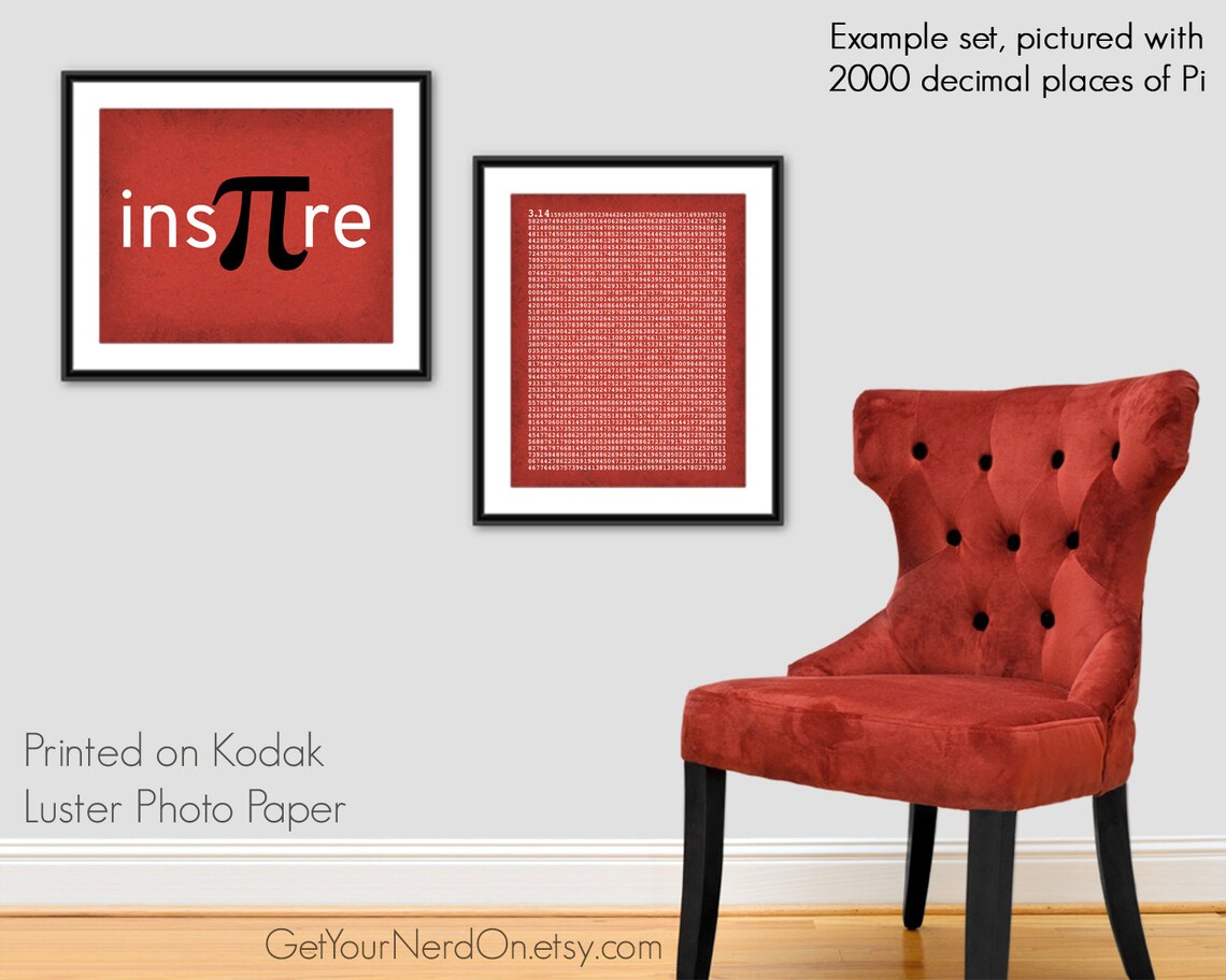 Inspire Pi Math Art School Wall Art Nerdy Classroom Decor | Etsy