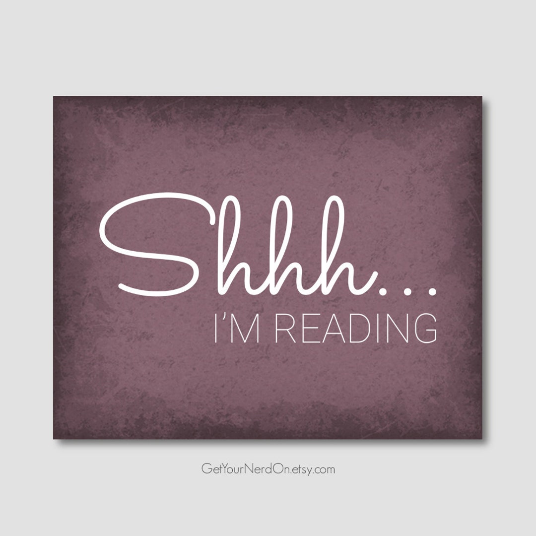 Shhh estoy leyendo cartel de nerd del libro decoración de la - Etsy España