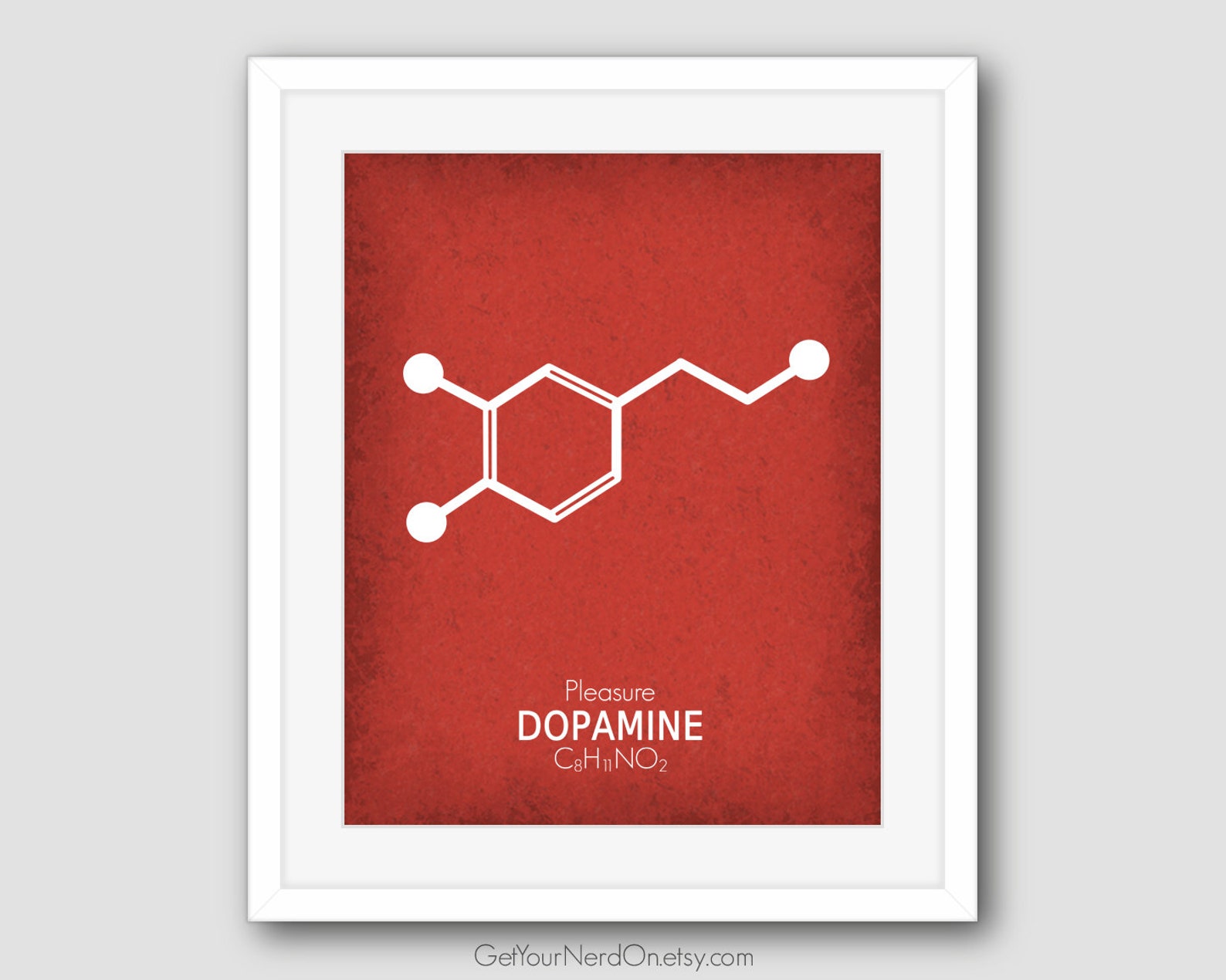 Dopamine Molecule Minimalist Nerd Art Molecular Biology - Etsy