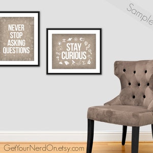 Never Stop Asking Questions, Kids' Room Decor, Classroom Poster, Gifts ...