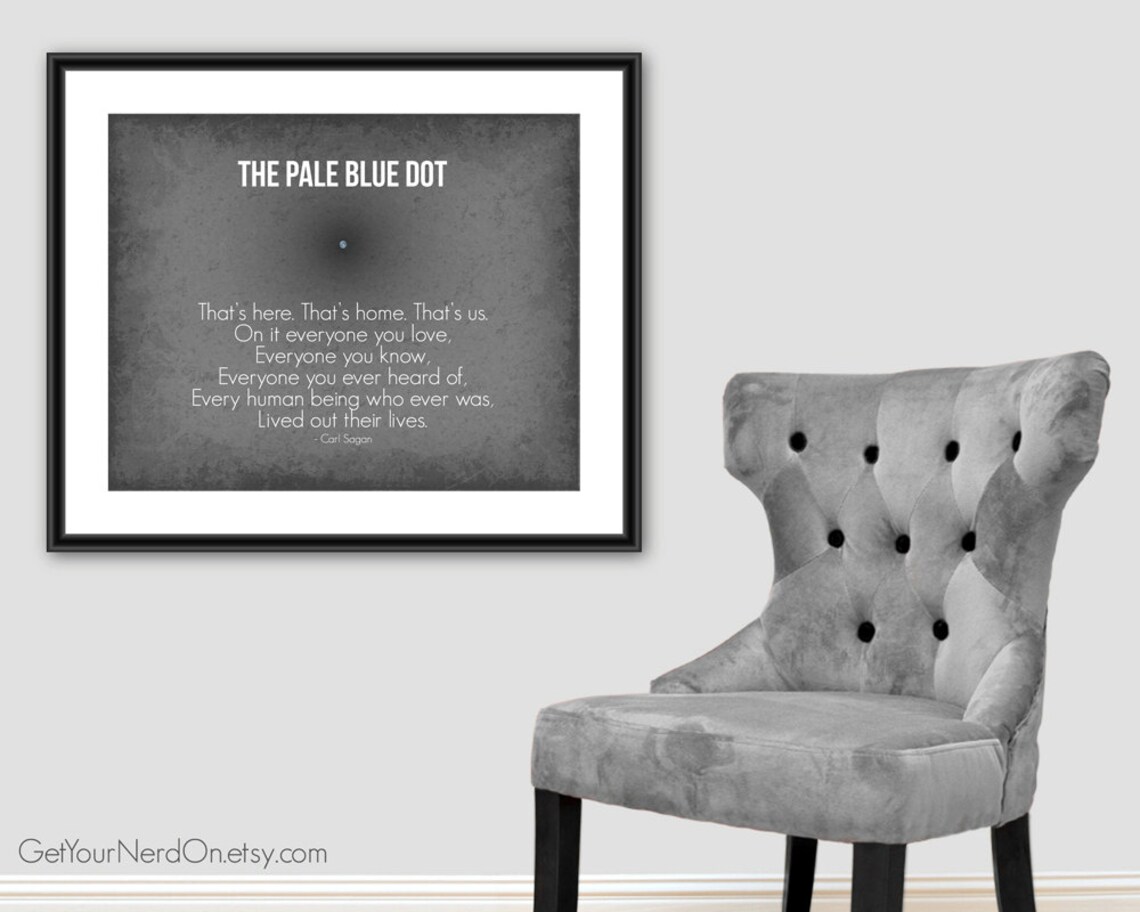 The Pale Blue Dot Inspirational Quote Astronomy Gifts | Etsy