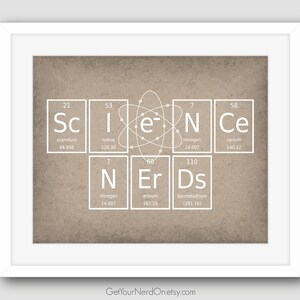 Science Nerds Print Periodic Table of Elements Nerdy Gift - Etsy