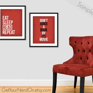 Eat Sleep Read Repeat Book Lover Wall Art Reading Poster - Etsy