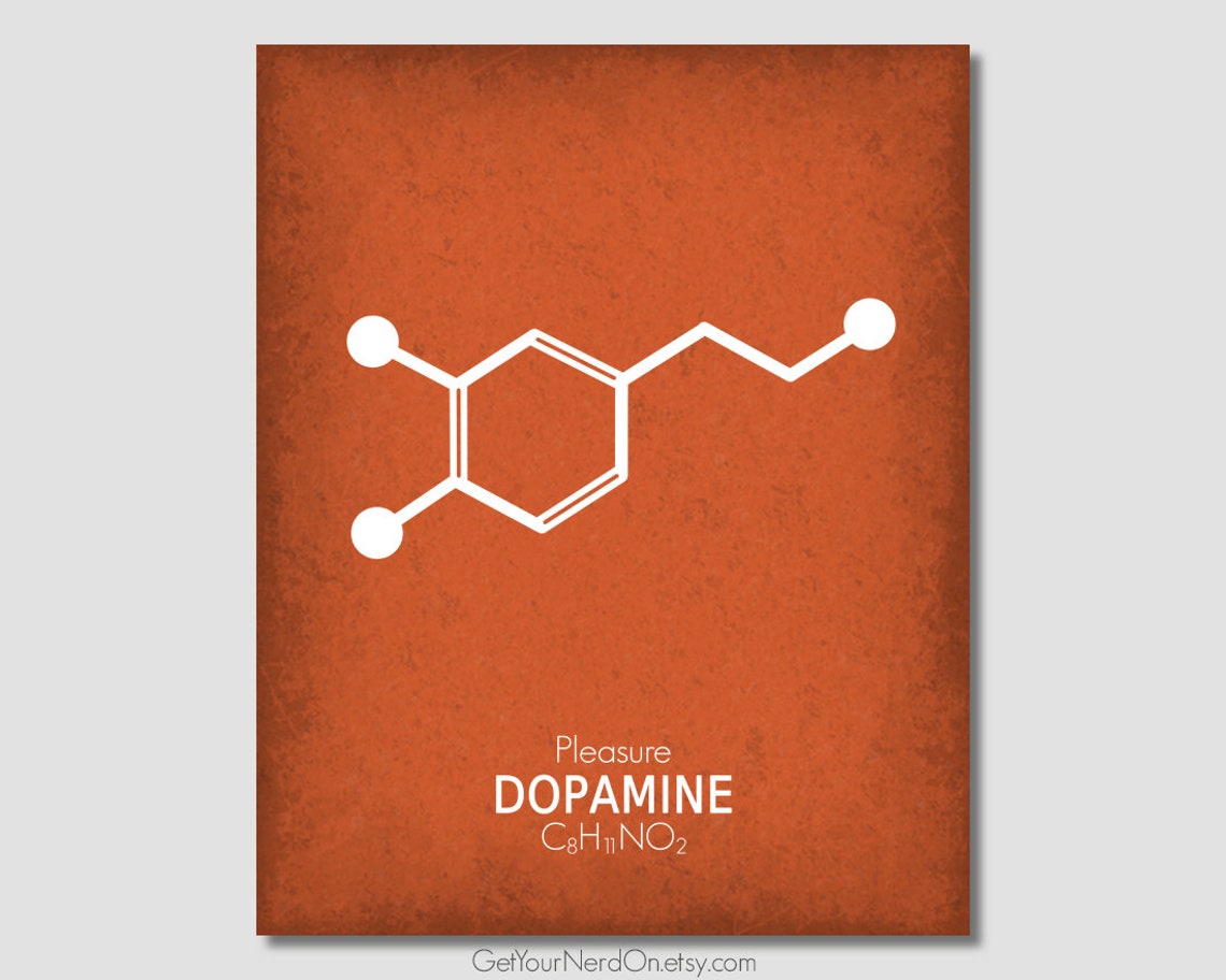 Dopamine Molecule Minimalist Nerd Art Molecular Biology - Etsy