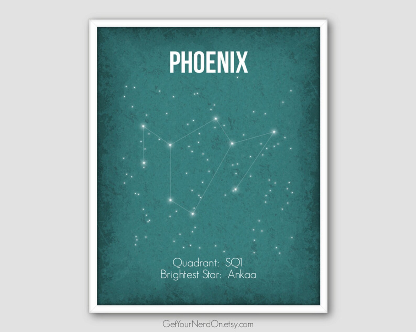 Phoenix Poster Constellation Print Outer Space Decor - Etsy