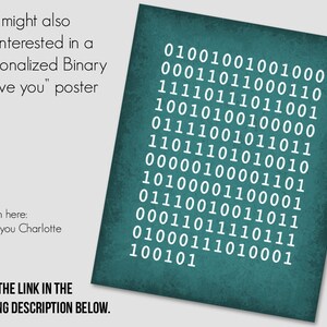 Nerdy I Love You, Binary Code Wall Art, Computer Science Print ...