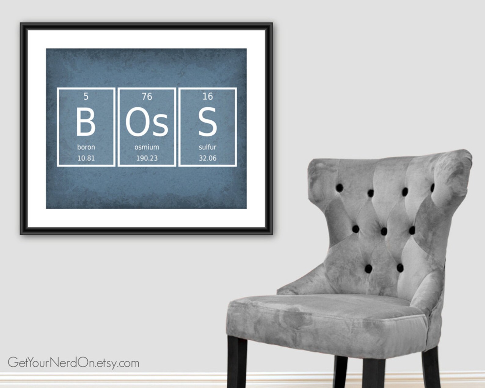 Nerdy Boss Gift Science Nerd Office Decor Periodic Table of - Etsy