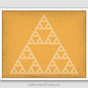 Sierpinski Triangle, Geometric Fractal Art Poster, Science Geek Gifts ...