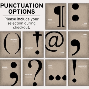 Set of 3 Prints, Punctuation Posters, Home Library Decor, Unique ...
