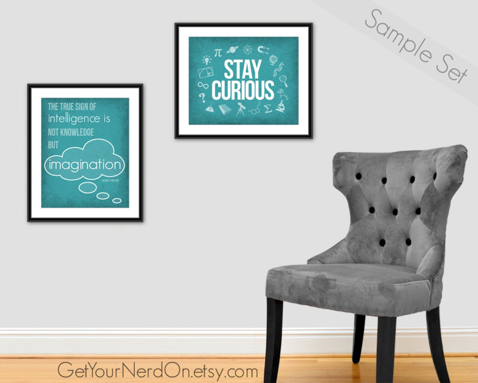 Inspirational Quote Imagination Poster the True Sign of - Etsy