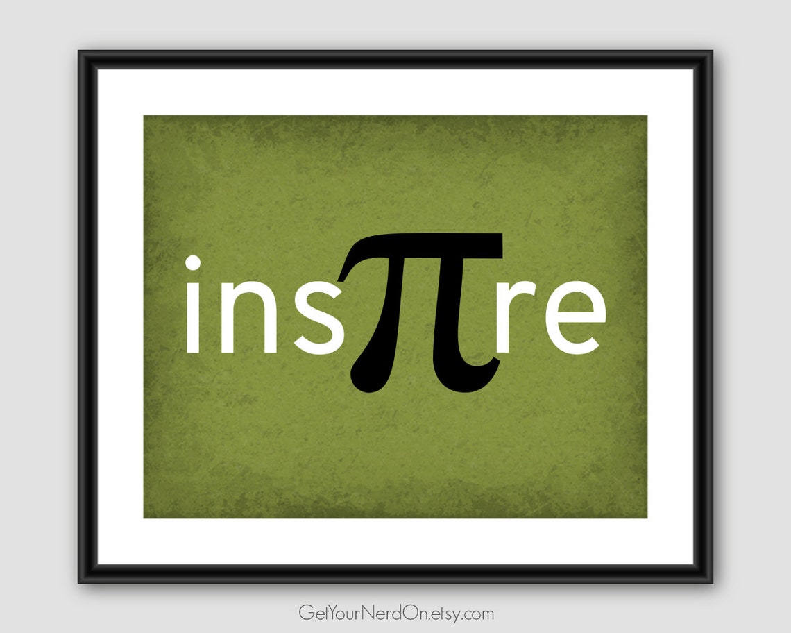 Inspire Pi Math Art School Wall Art Nerdy Classroom Decor | Etsy