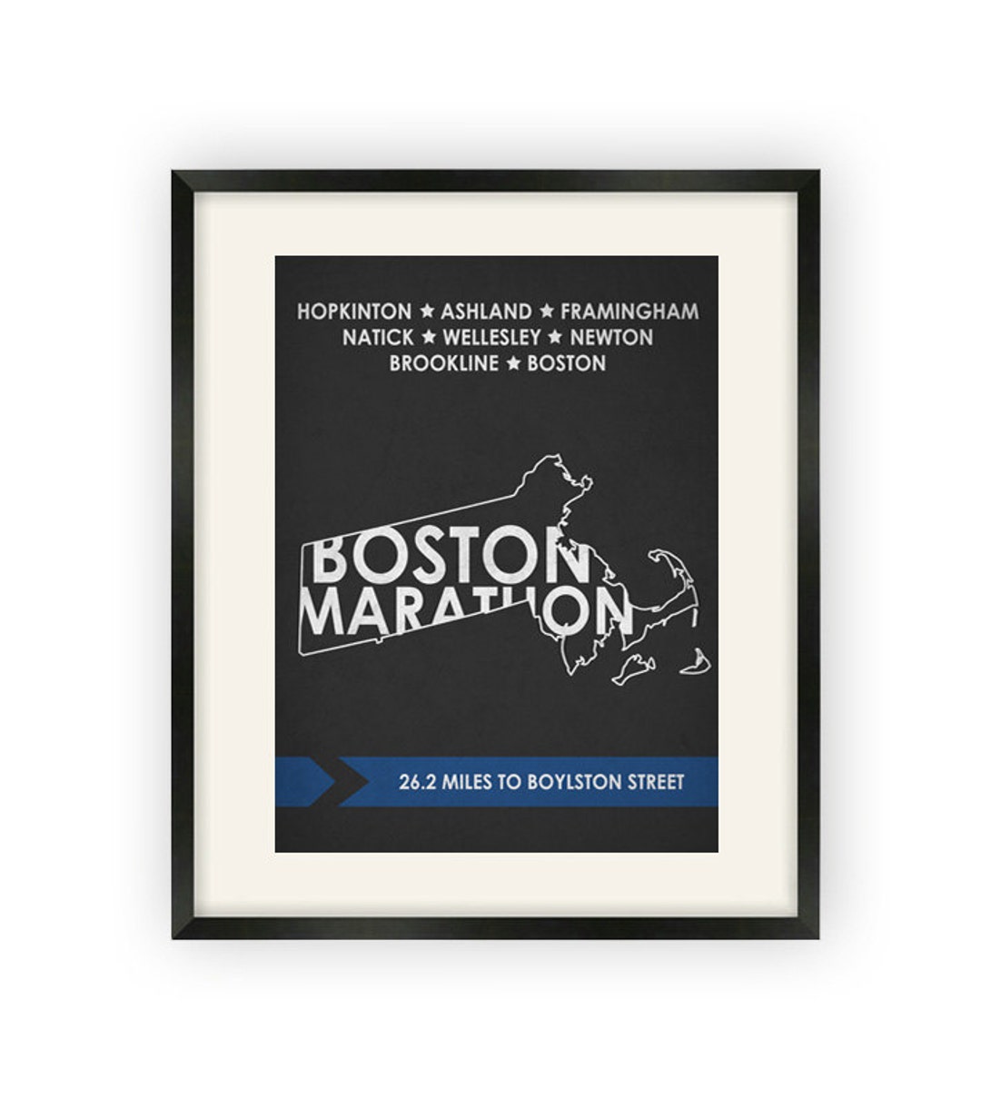 Boston Marathon State Print - Etsy