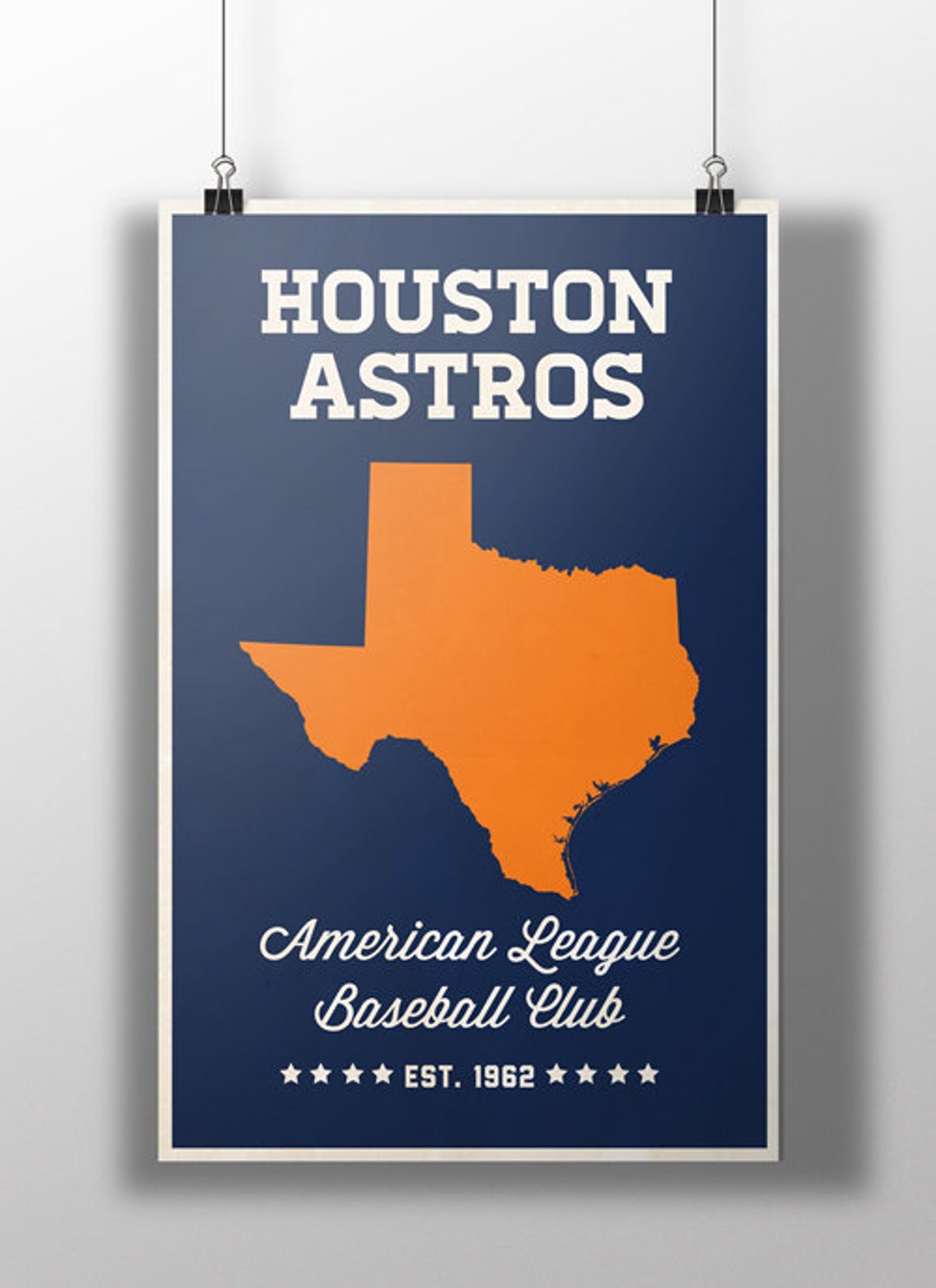 Houston Astros Minimalist Print - Etsy