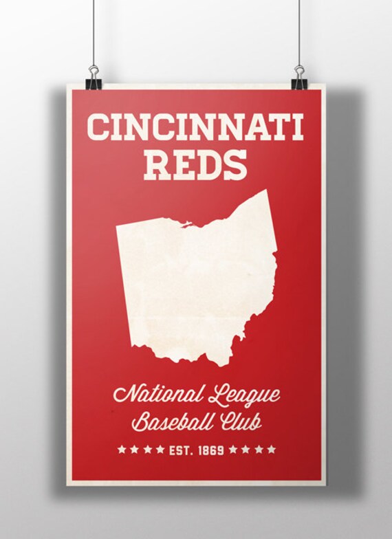 Cincinnati Reds Minimalist Print | Etsy