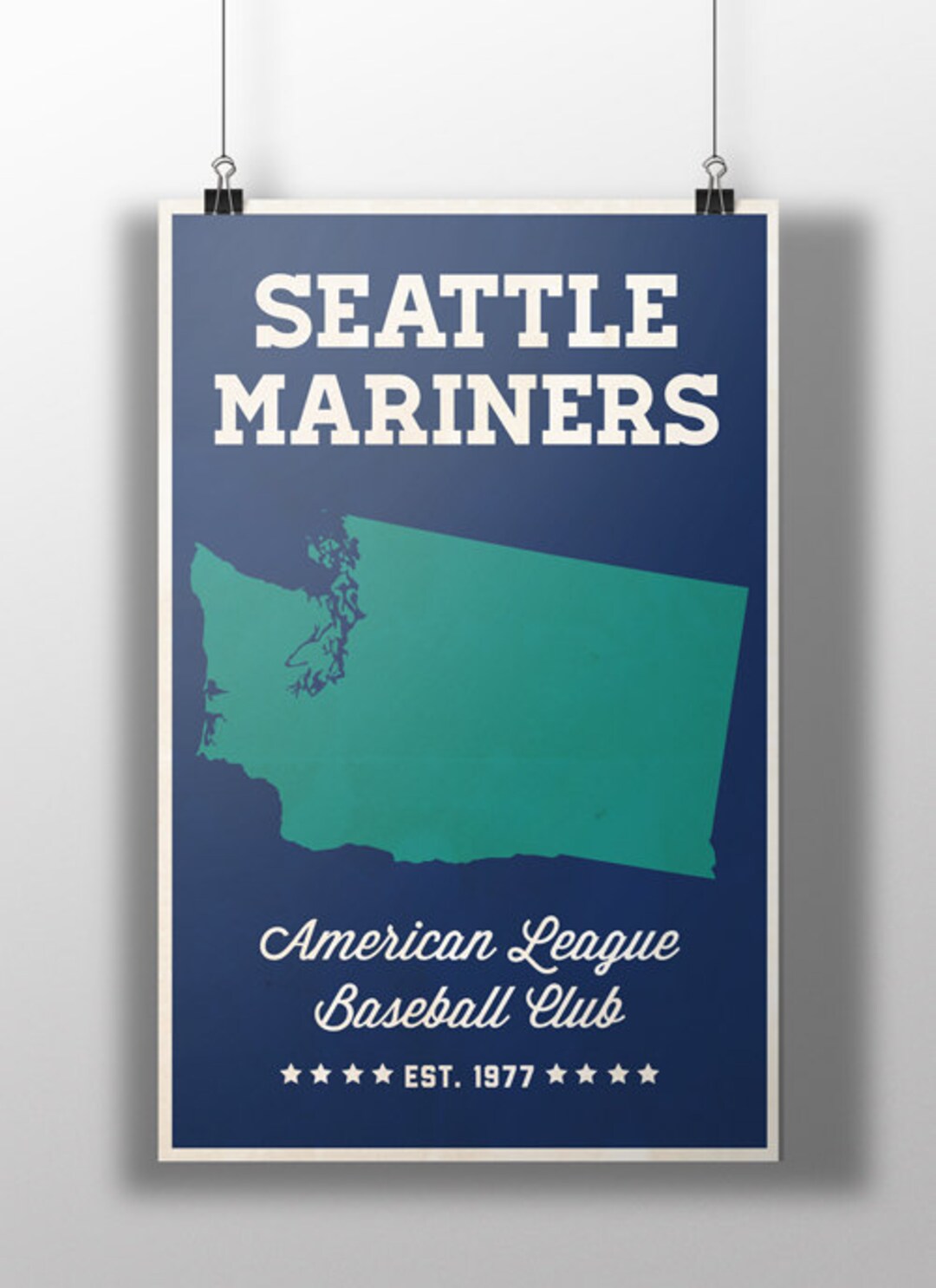 Seattle Mariners Minimalist Print - Etsy