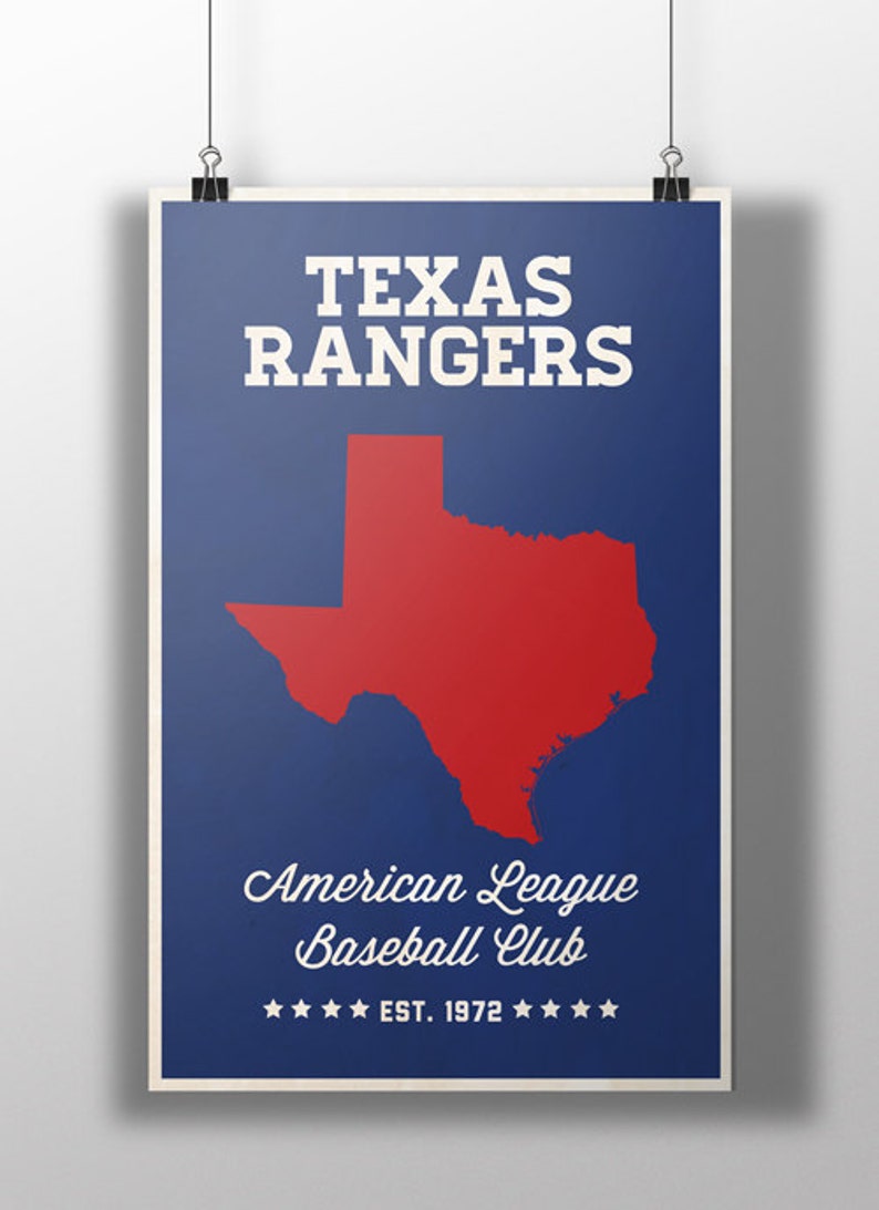 Texas Rangers Minimalist Print - Etsy