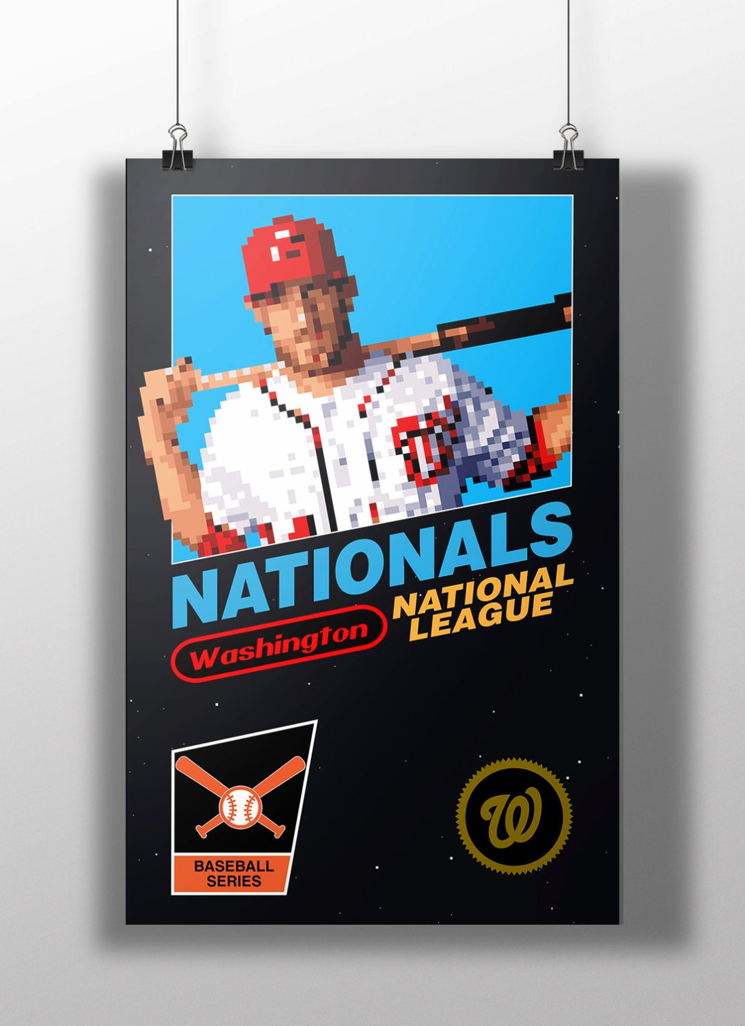 Washington Nationals Retro NES Box Art Print- Bryce Harper - Etsy