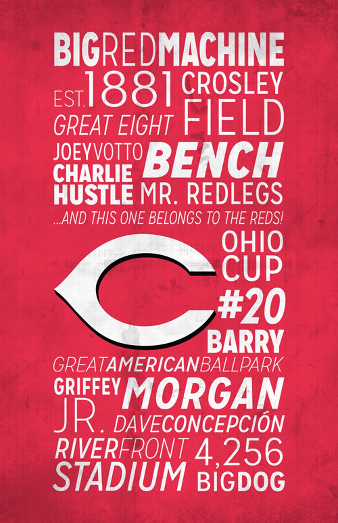Cincinnati Reds Print - Etsy