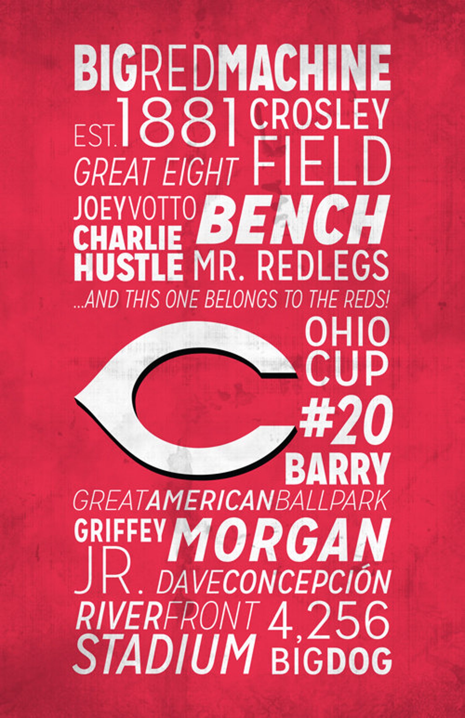 Cincinnati Reds Print - Etsy