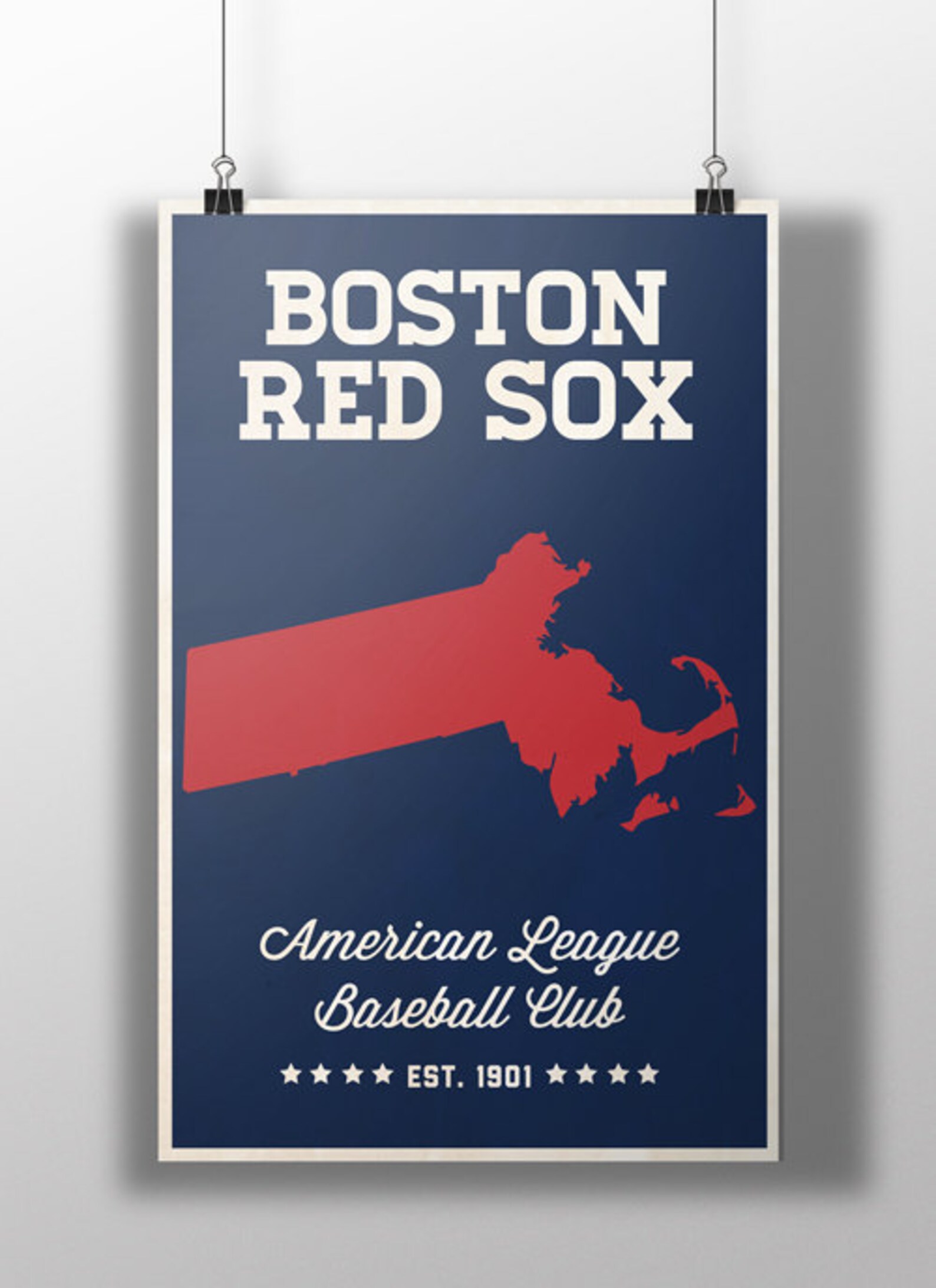 Boston Red Sox Minimalist Print - Etsy