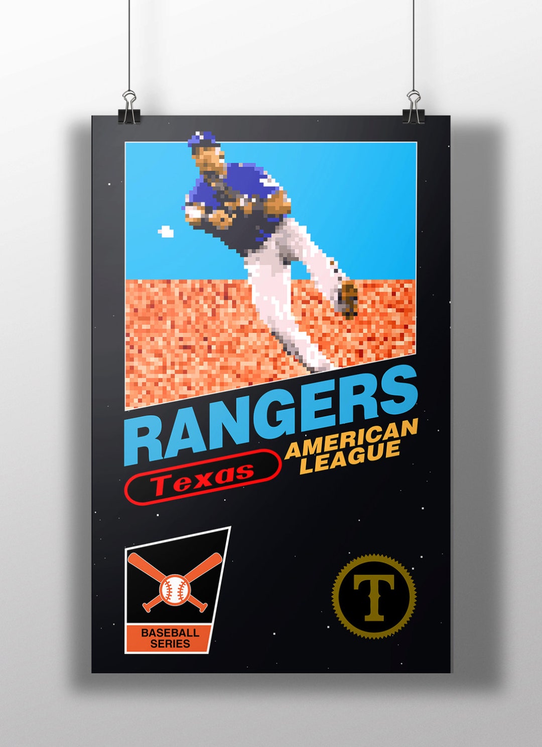 Texas Rangers Retro NES Box Art Print- Adrian Beltre - Etsy
