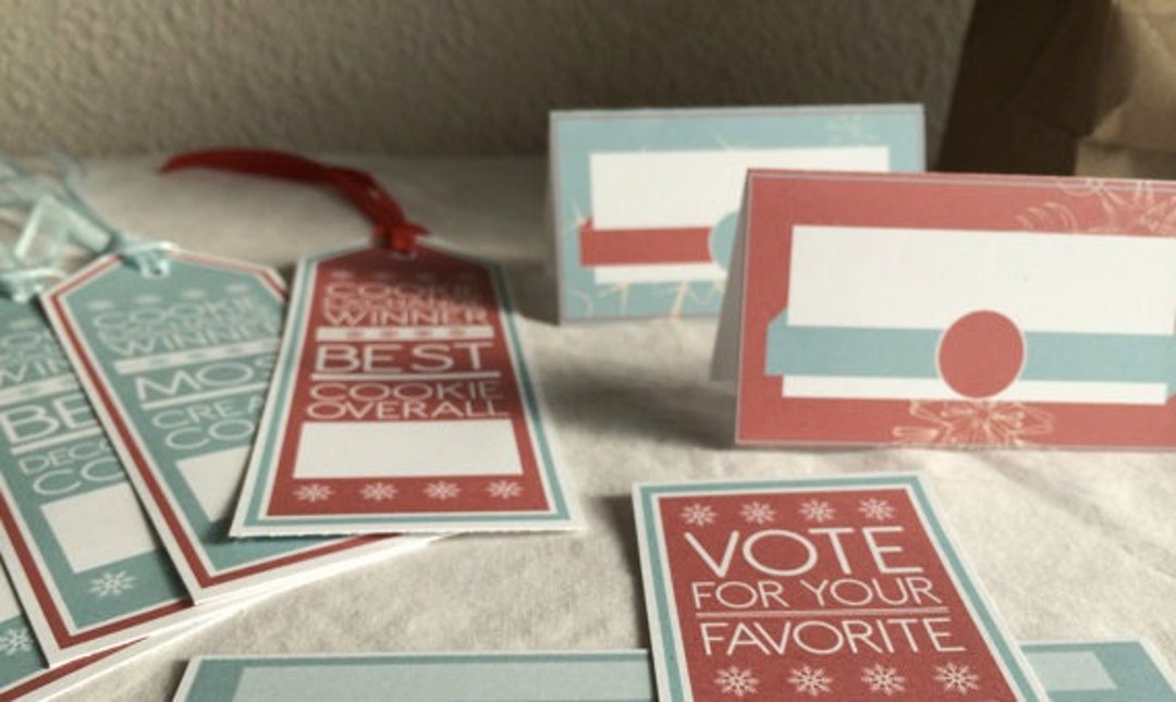 Cookie Exchange Voting, Award Bookmarks, and Table Tents - Etsy