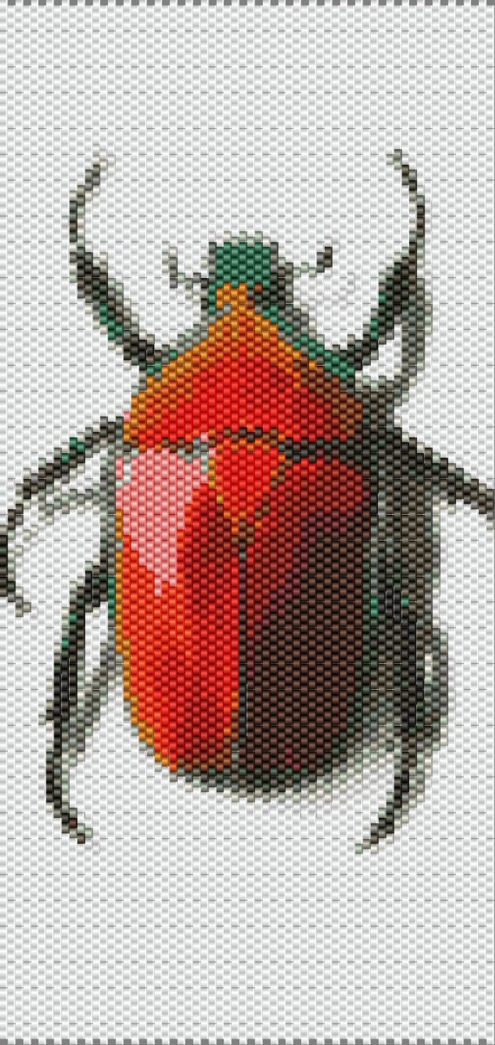 Red Beetle Peyote Cuff Beaded Bracelet Pattern - Etsy Canada