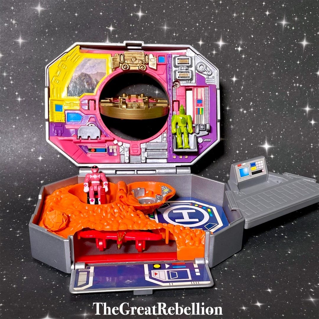 Mighty Morphin Power Rangers Pink Micro Mini Morpher Playset Complete ...